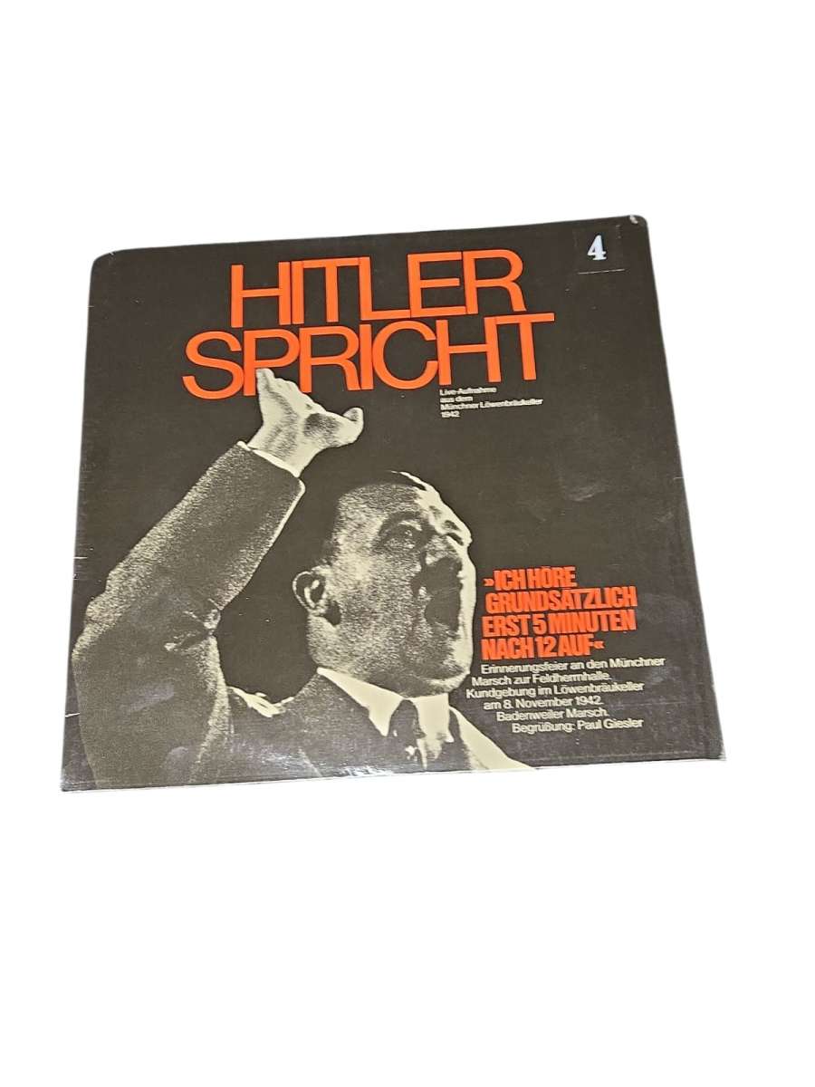 Hitler Spricht Live Aufnahme 1942 Schallplatte | Auszeichnungen ...