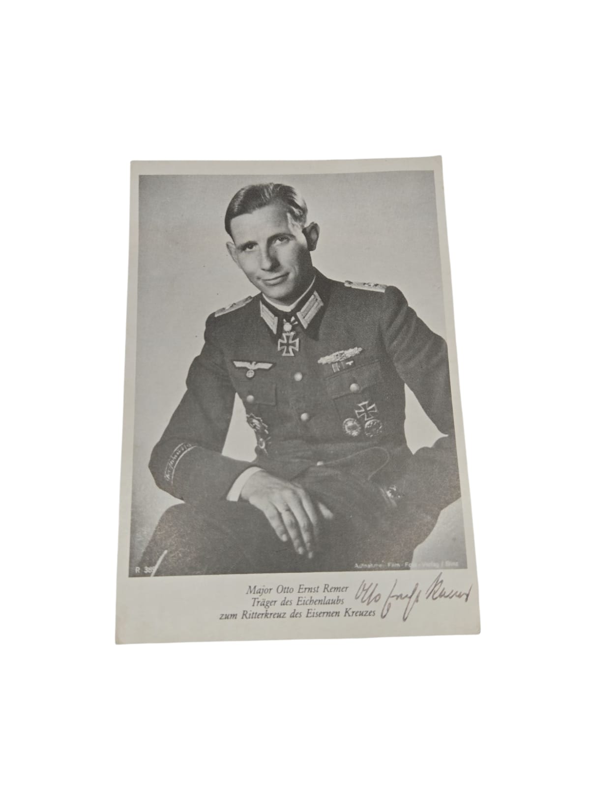 Original Unterschrift von Major Otto Ernst Remer zum Ritterkreuz des ...
