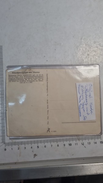Original Karte Hauptmann Fritz Fessmann Träger des Eichenlaubs zum ...